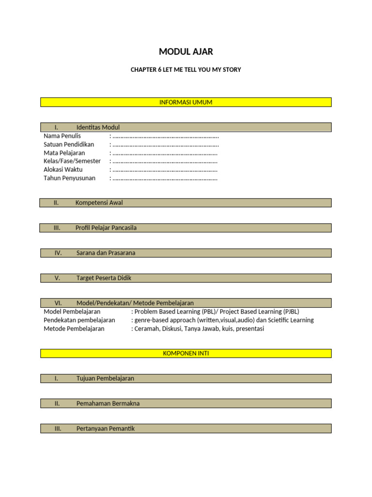Modul Ajar: Pembelajaran Berbasis Masalah | PDF