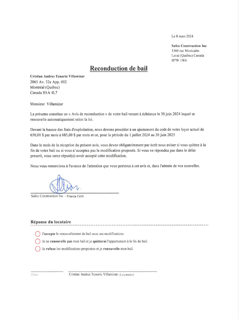 Reconduction Bail 20 002 | PDF