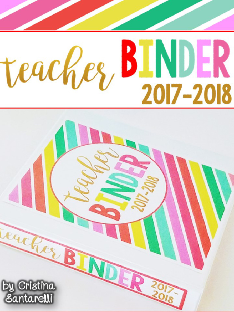 2018-2019 Teacher Binder Freebie | PDF