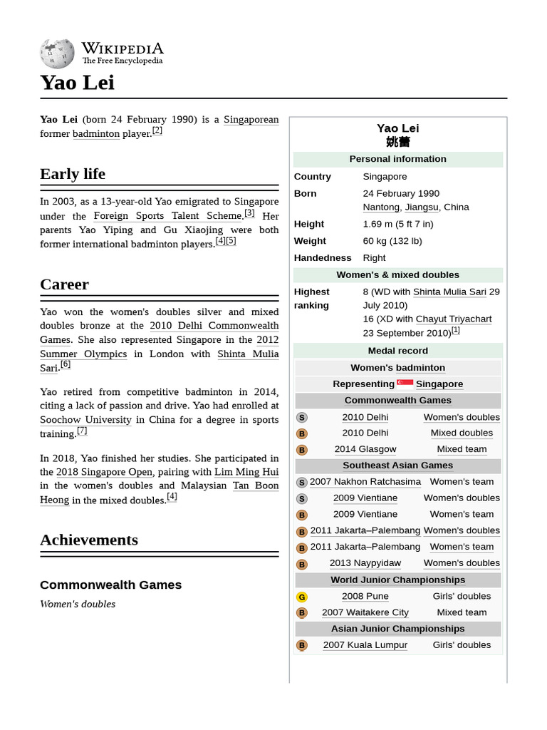 Yao_Lei | PDF | Sports Competitions