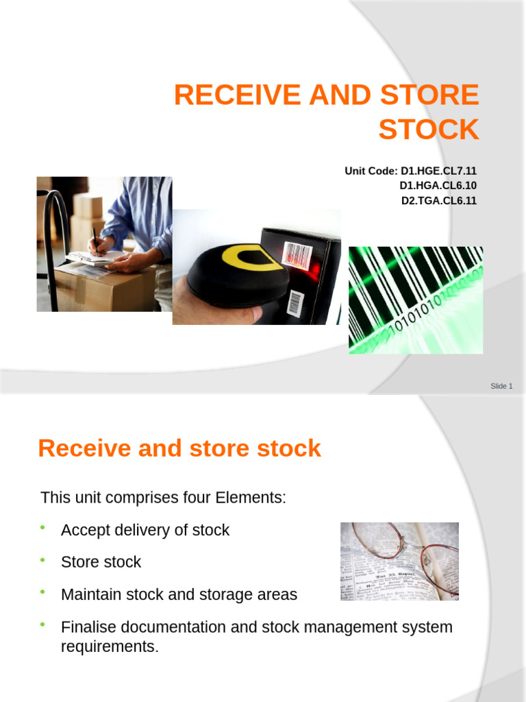 Receive and Store Stock Procedures | PDF | Point Of Sale | Refrigerator
