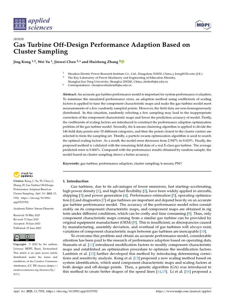 Gas Turbine Performance Adaptation Method | PDF | Cluster Analysis ...