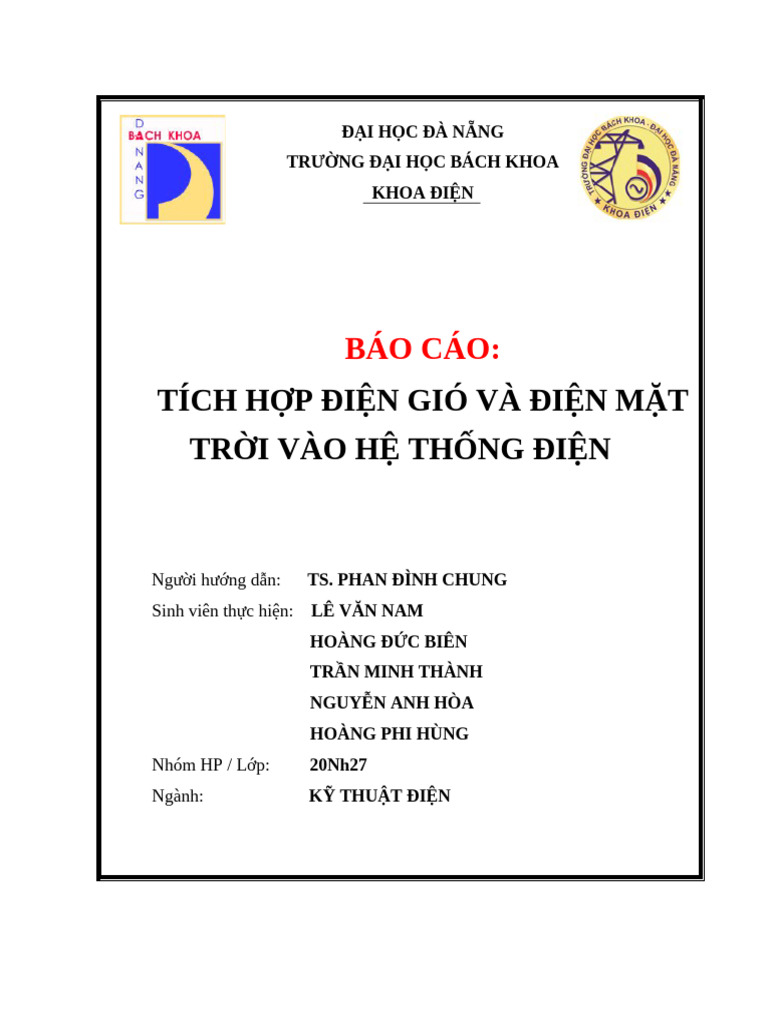 TÍCH-HỢP-ĐIỆN-GIÓ-VÀ-ĐIỆN-MẶT-TRỜI-VÀO-HTD-NHÓM-3 | PDF