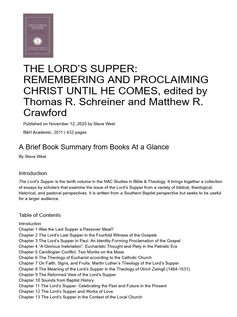www.booksataglance.combook-summariesthe-lords-supper-remembering-and-proclaiming-christ-until-he ...
