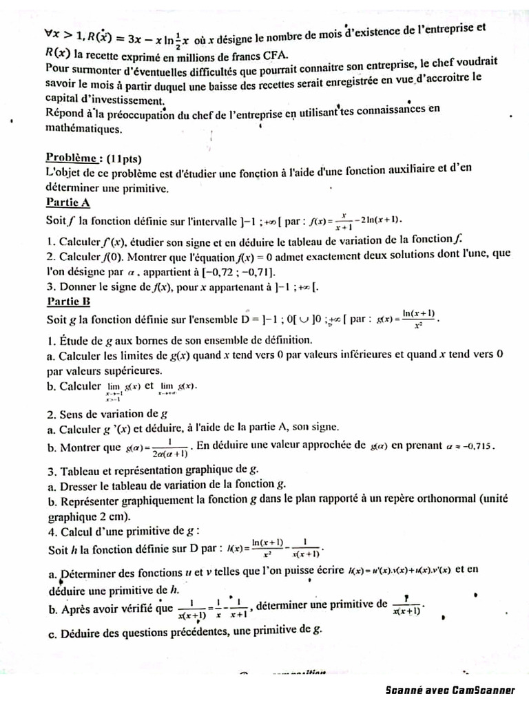 EXERCICE de Maths | PDF