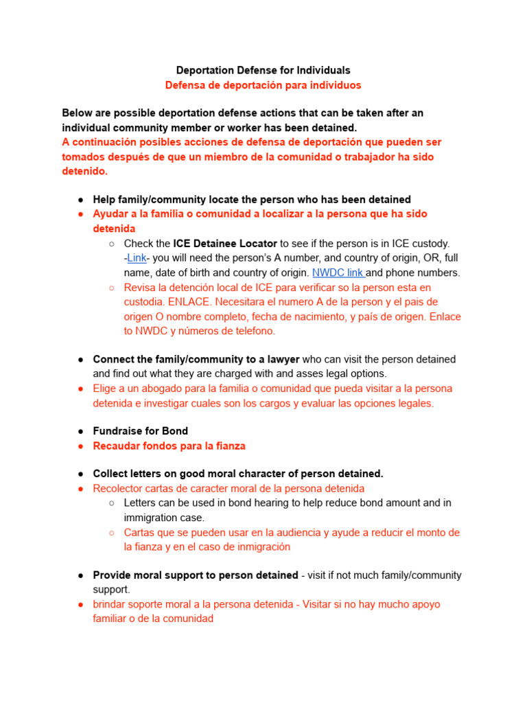 Deportation Defense For Individuals PDF | PDF