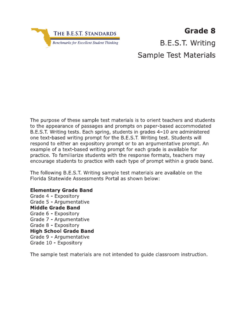 8th Grade Writing Prompt | PDF