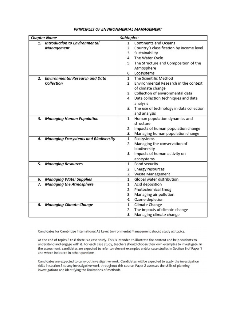 2025 Environmental Management Syllabus | PDF | Climate Change | Ecosystem