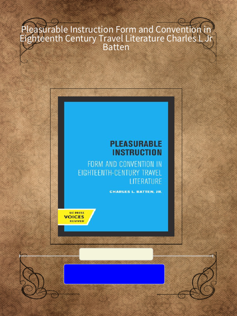 Pleasurable Instruction Form and Convention in Eighteenth Century ...