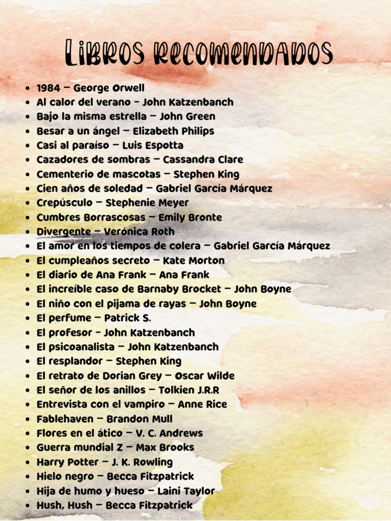 Libros Recomendados para Lectores Apasionados | PDF