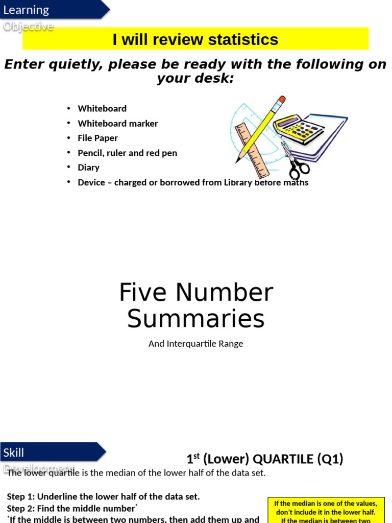 52 - Statistics Revision | PDF | Quartile | Statistical Analysis