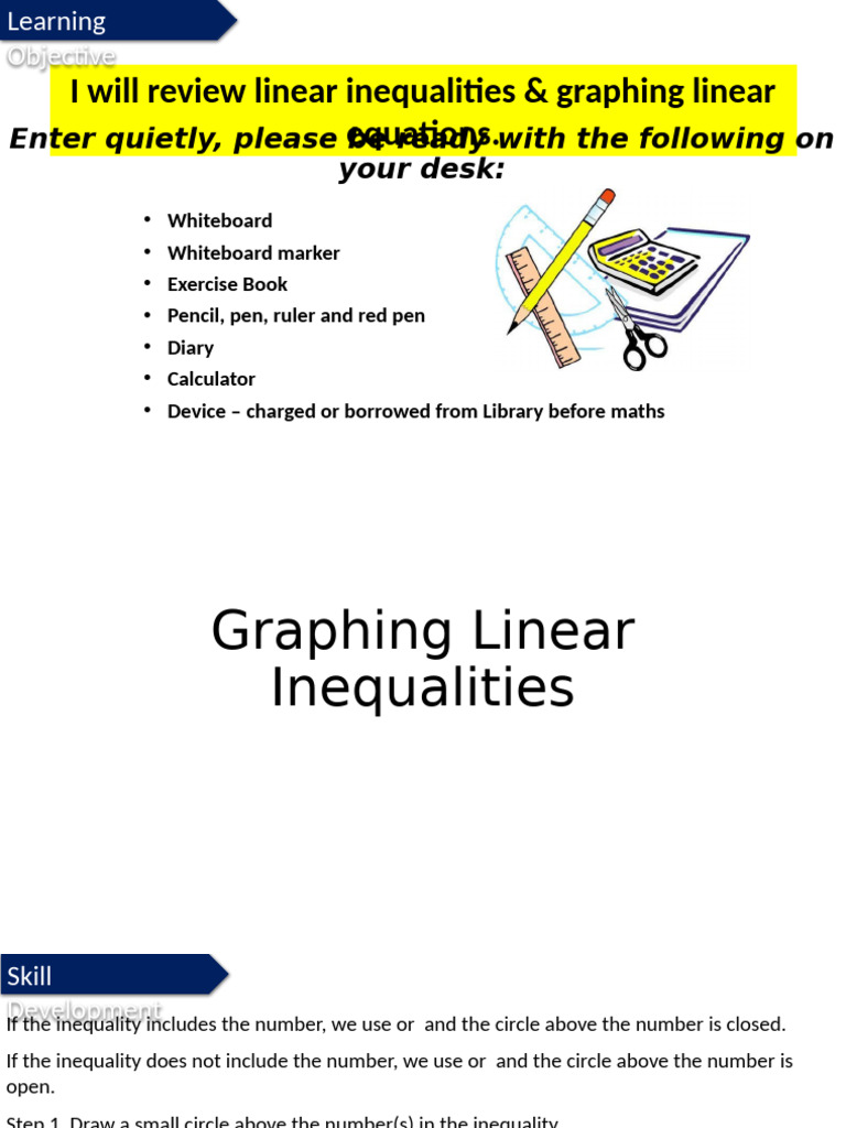 Graphing Linear Inequalities & Equations | PDF | Slope | Line (Geometry)