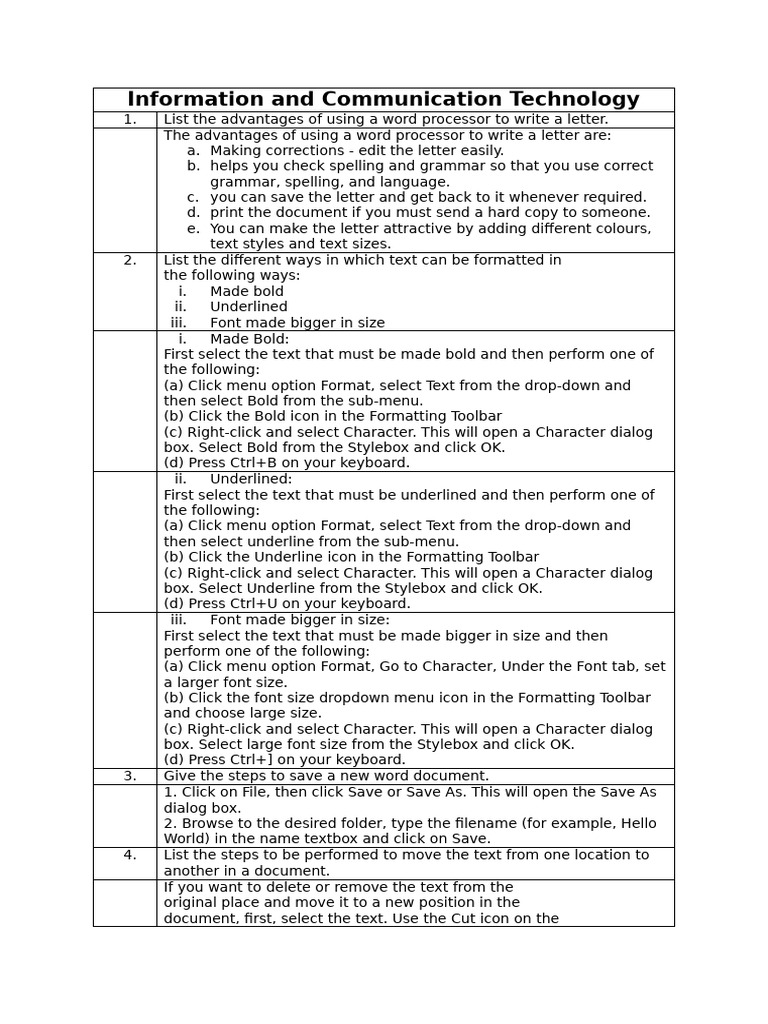Notes Information and Communication Technology SKILLS-III | PDF | Icon ...