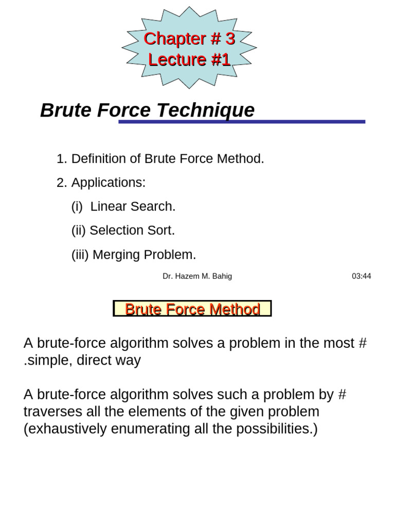 Chap 3 - Brute Force (LinearSearch) | PDF | Computer Science | Algorithms And Data Structures