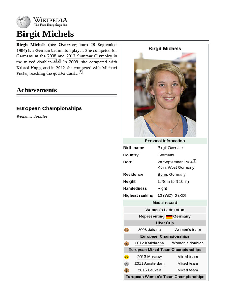 Birgit_Michels | PDF | Summer Olympic Games