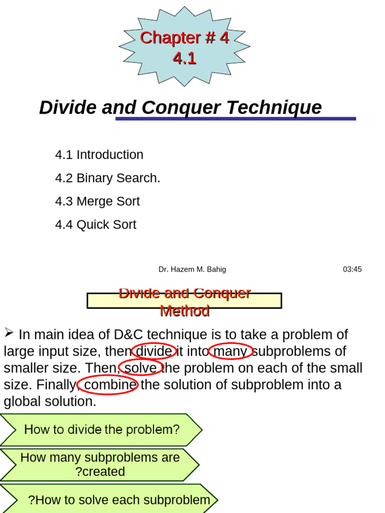 Chap 4 - DivideAndConquer (Introduction) | PDF
