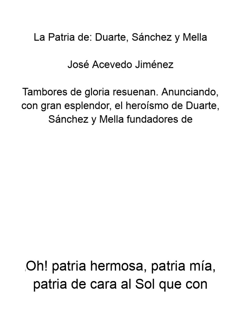La Patria de - Duarte, Sánchez y Mella | PDF
