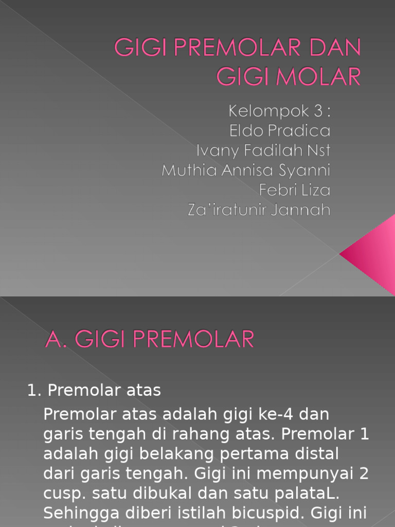 Anatomi dan Perbandingan Premolar atas | PDF