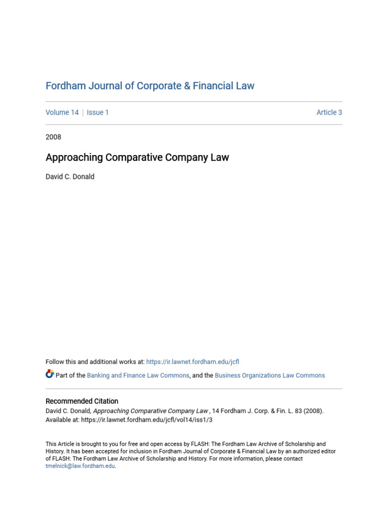 Fordham Journal of Corporate & Financial Law Fordham Journal of ...