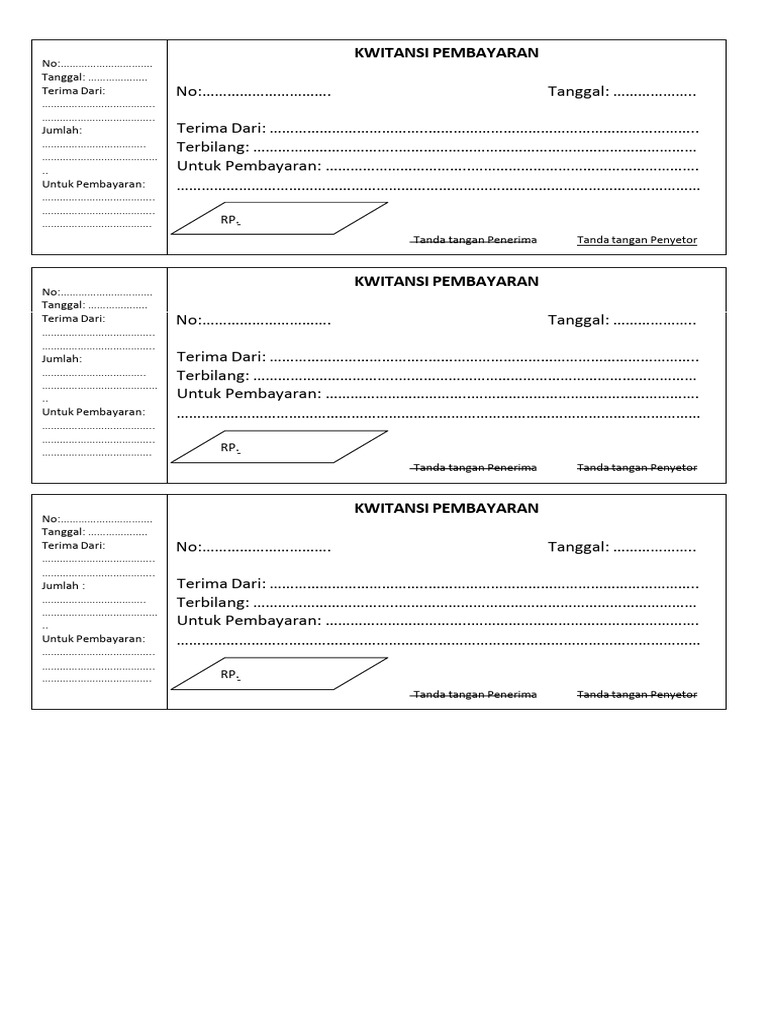 Kwitansi Pembayaran Resmi dan Format | PDF