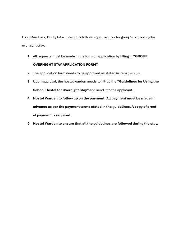 Group Overnight Stay Application Guide | PDF | Banks