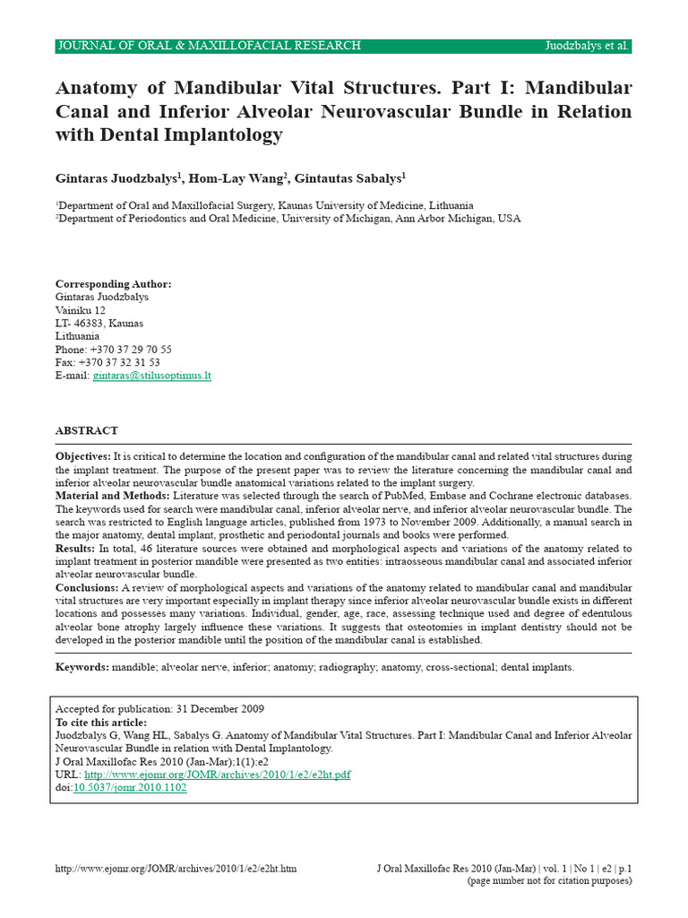 jomr-01-e2 | PDF | Human Head And Neck