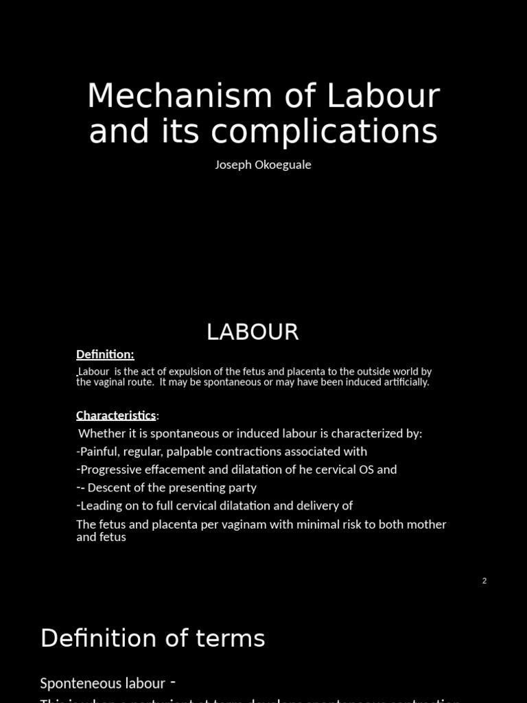 Labour Mechanisms & Complications | PDF | Childbirth | Pelvis