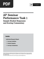 AP Seminar Performance Task 1: Individual Research Report (IRR) Rubric ...