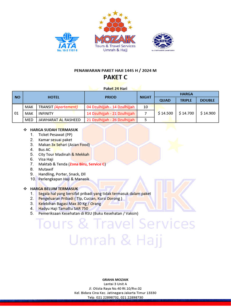 Penawaran Haji Paket | PDF