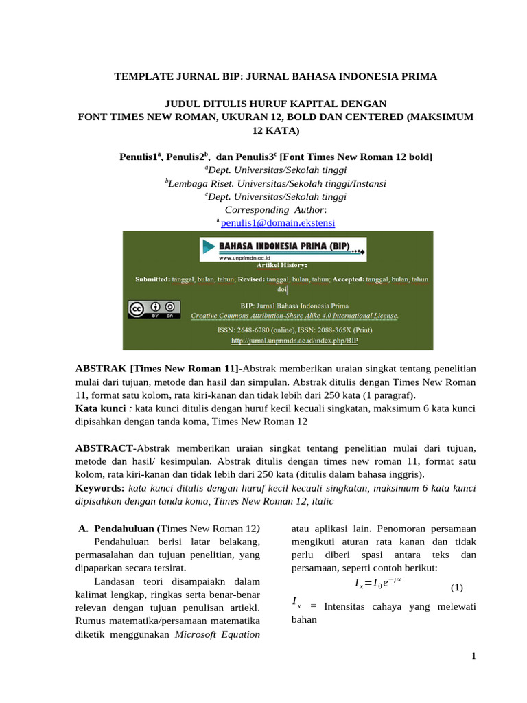 Template Jurnal Bip 2021 | PDF