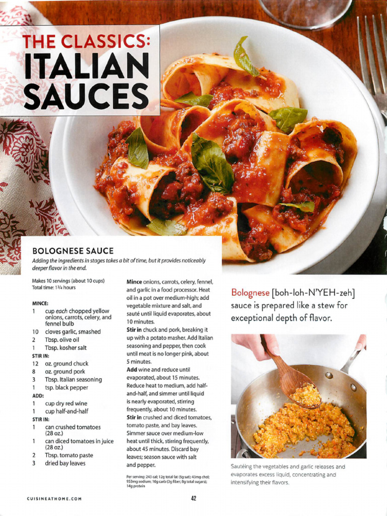 Cuisine at Home - Italian Sauces | PDF