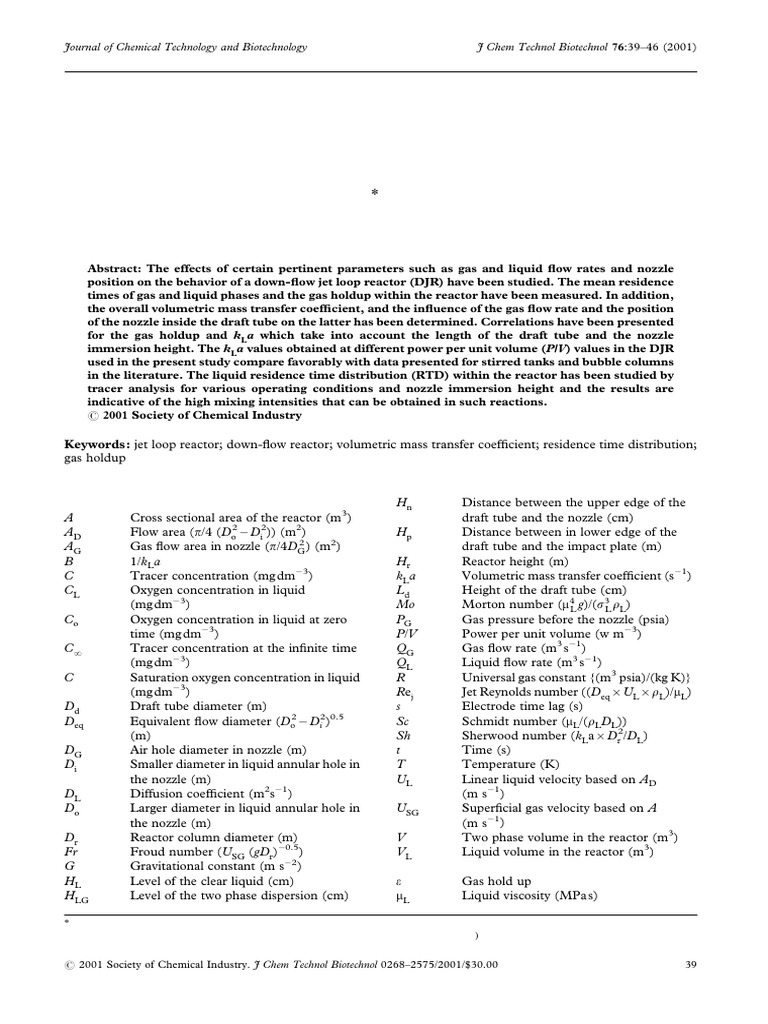 Upscale Jet Loop Reactor_1 | PDF | Gases | Liquids