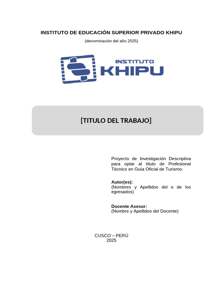 Estructura de Monografia KHIPU 2025 3 | PDF