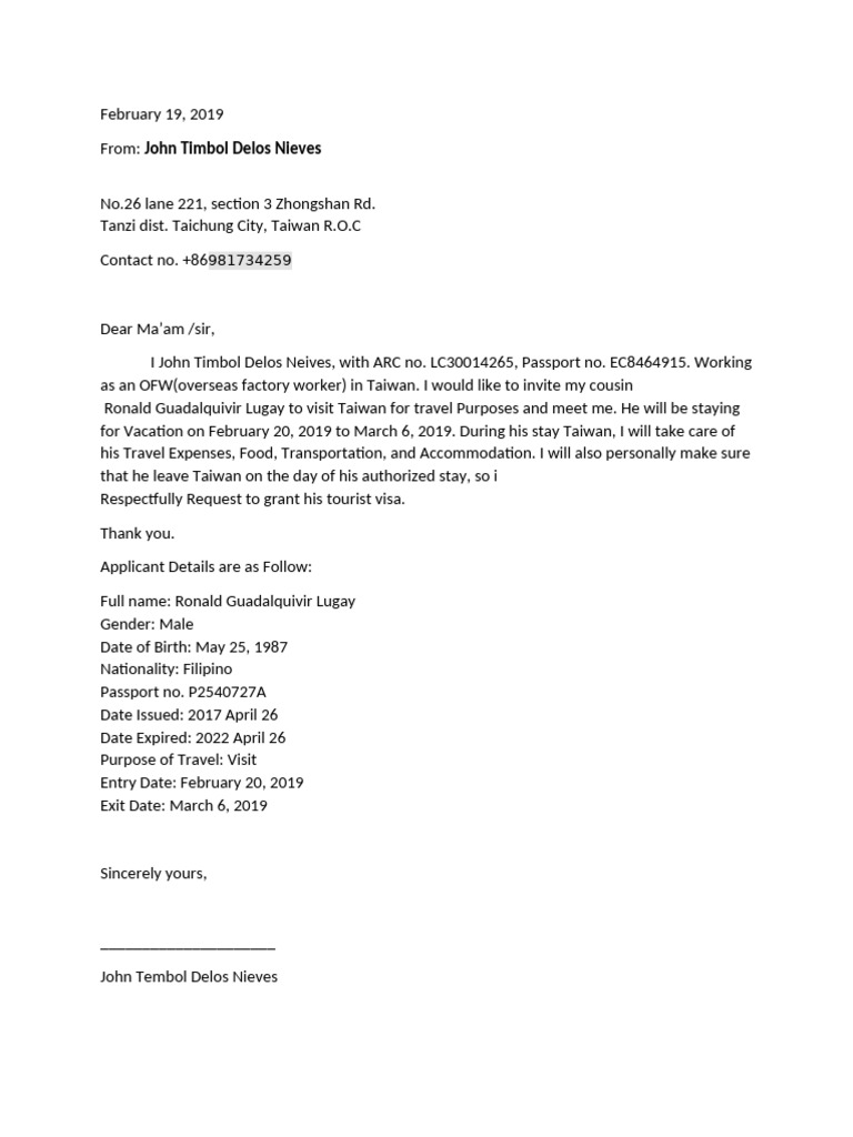 Ronald Taiwan Letter Corected | PDF