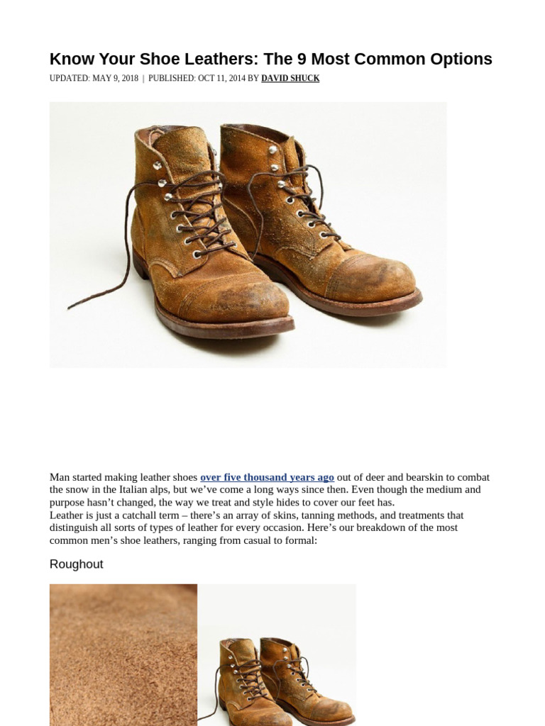 Know Your Shoe Leathers | PDF | Leather | Shoe
