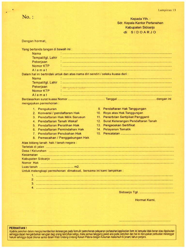 Blanko - Permohonan Roya | PDF