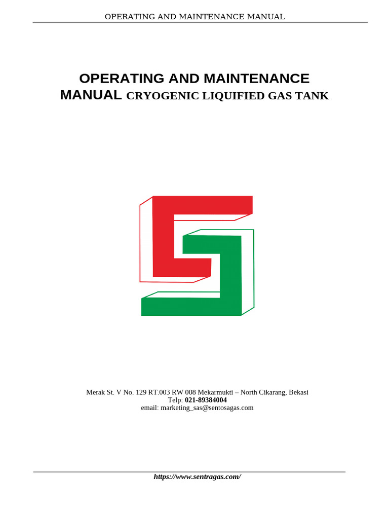 Cryogenic Gas Tank Operation Manual | PDF | Oxygen | Combustion