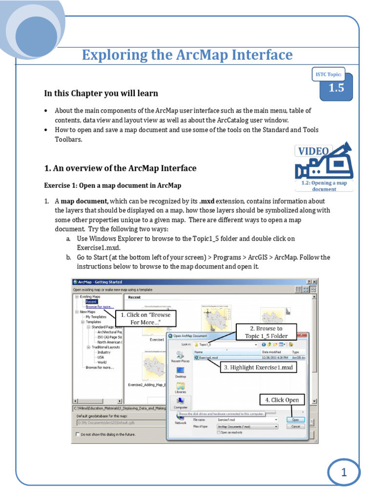 1 5 Exploring The ArcMap Interface | PDF | Arc Gis | Computing