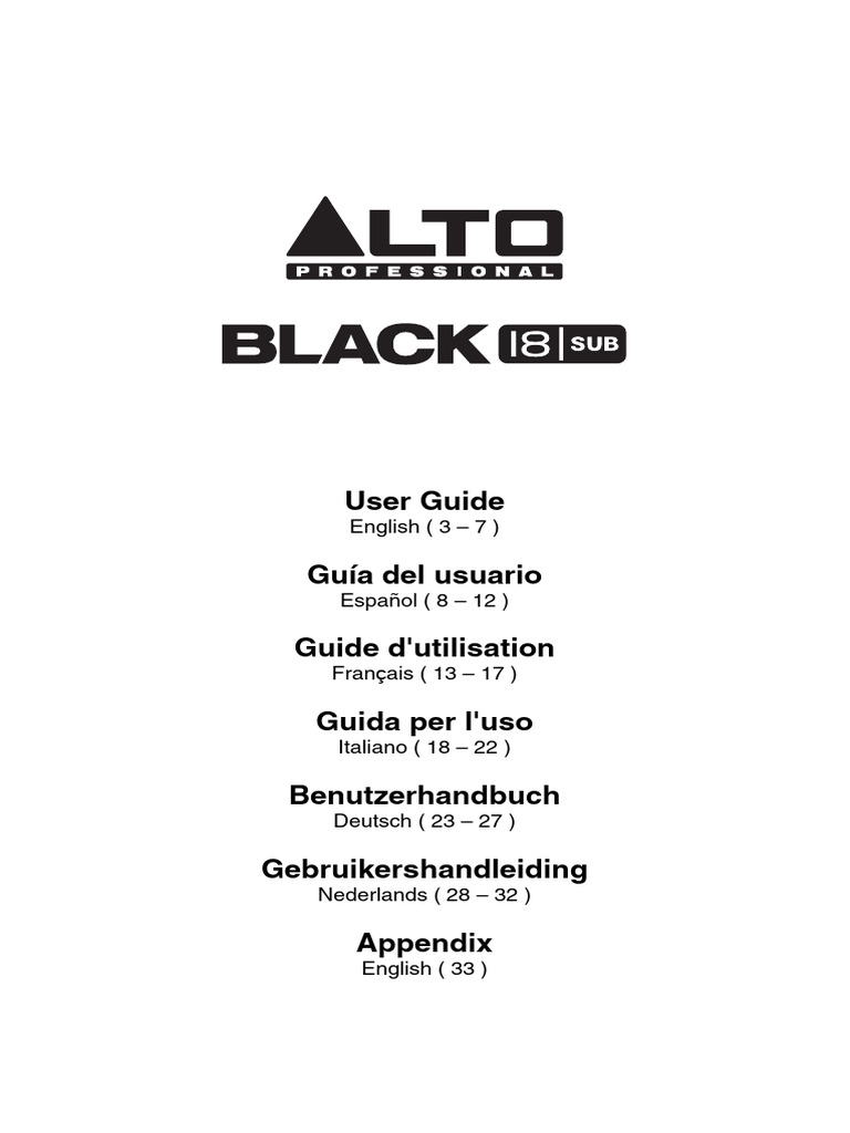 Black18sub User Guide v1.1 | PDF | Loudspeaker | Noise