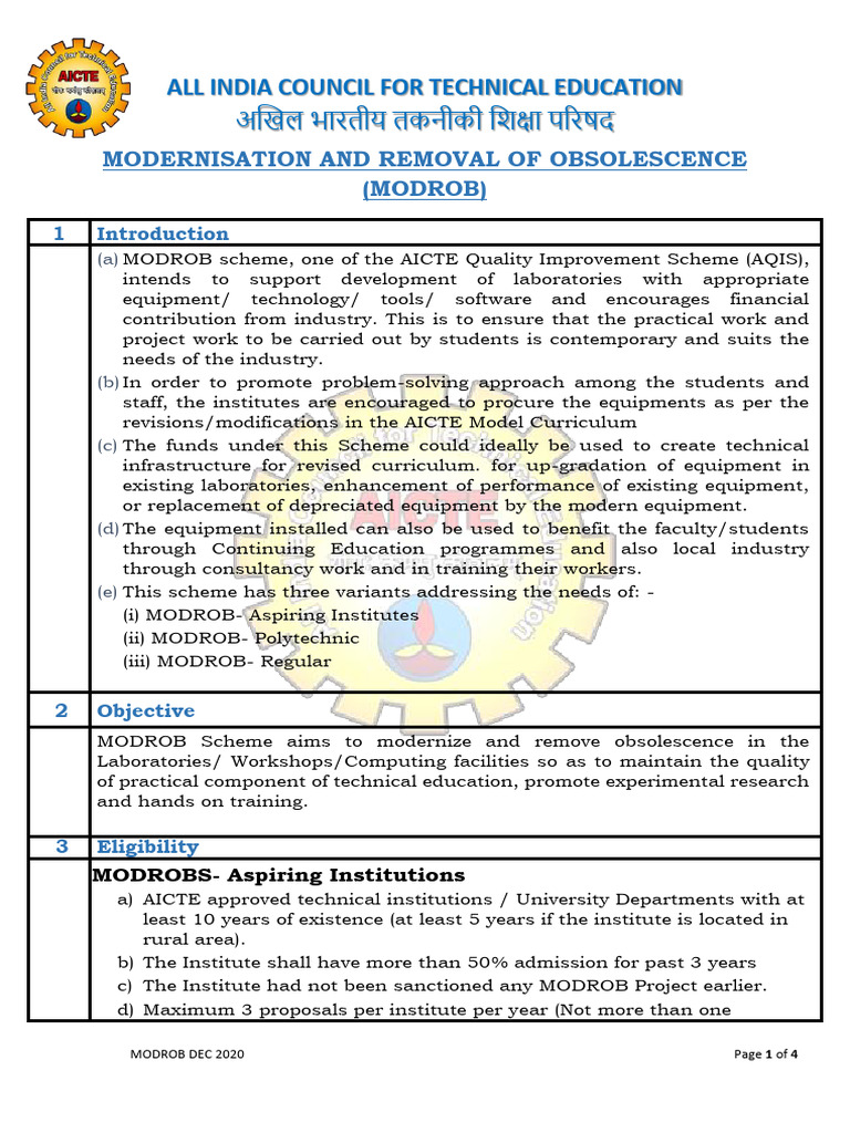 MODROB Scheme Guidelines | PDF | Vocational Education