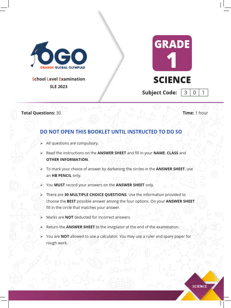 Grade 1 Science Exam Paper 2023 | PDF | Lunch | Foods
