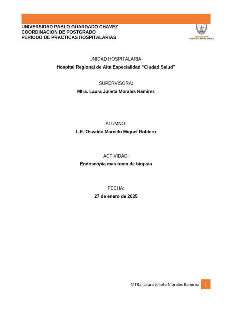 Endoscopia y Toma de Biopsia: Guía Práctica | PDF | Biopsia | Endoscopia