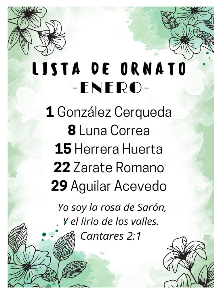 Lista de Flores | PDF