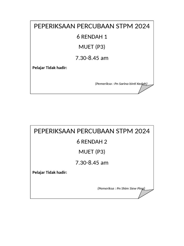 Cover Exam Muka Depan | PDF