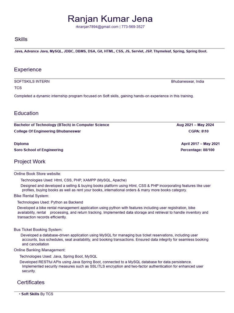 Ranjan CV | PDF