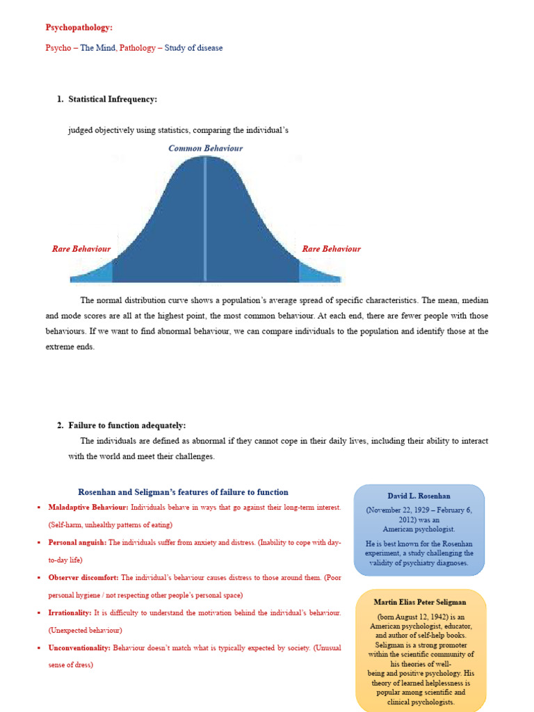 Understanding Psychopathology Concepts | PDF | Psychopathology | Psychology