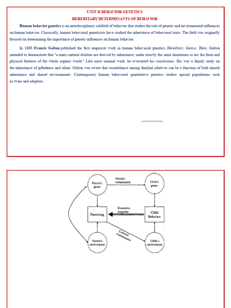 Hereditary Influences on Human Behavior | PDF | Genetics | Biology