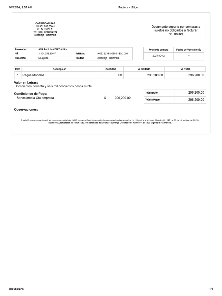 Factura - iBELA | PDF