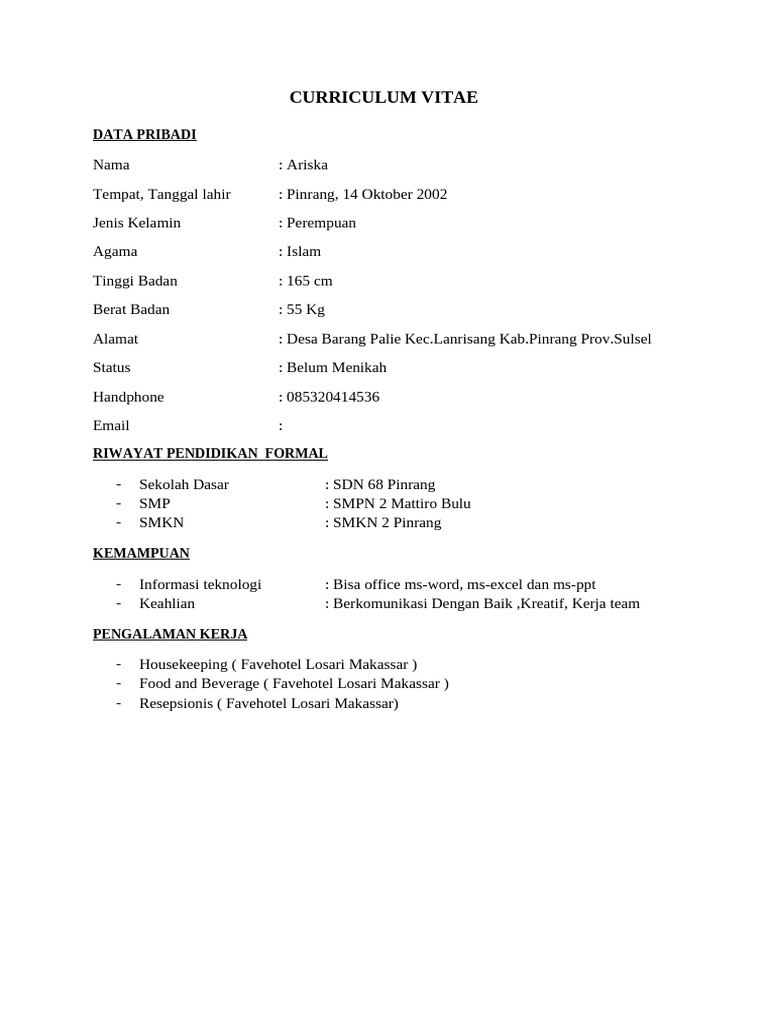 Curriculum Vitae Faisal | PDF