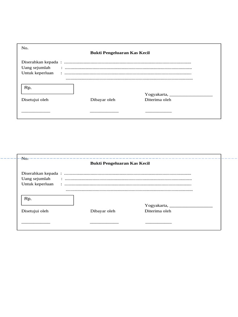 Form Pengeluaran Kas Kecil | PDF